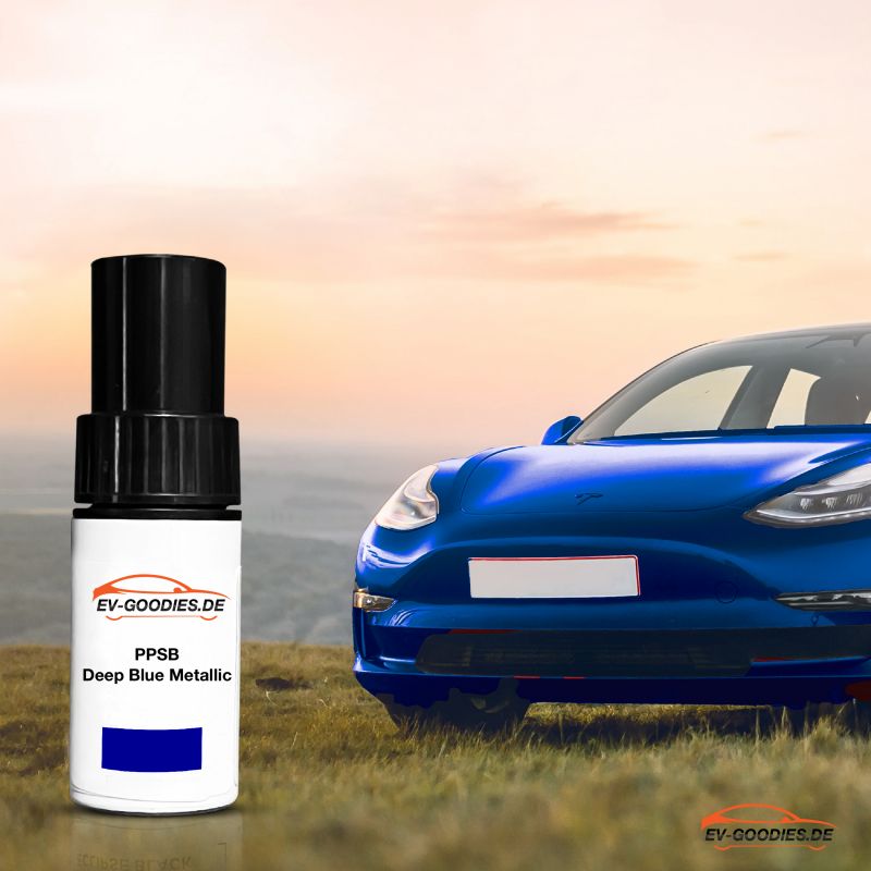 Paint brush blue deep blue metallic for Tesla Model 3, color code: PPSB ...